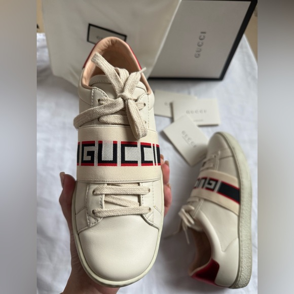 Gucci | Shoes | Gucci New Ace Logo Strap Sneaker | Poshmark